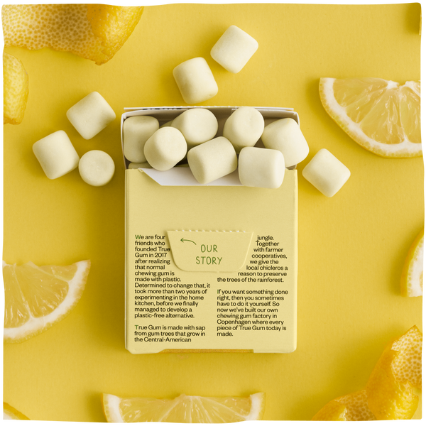True Gum Plastic-free chewing gum - Lemon Pack of 24 – maximumsupplements